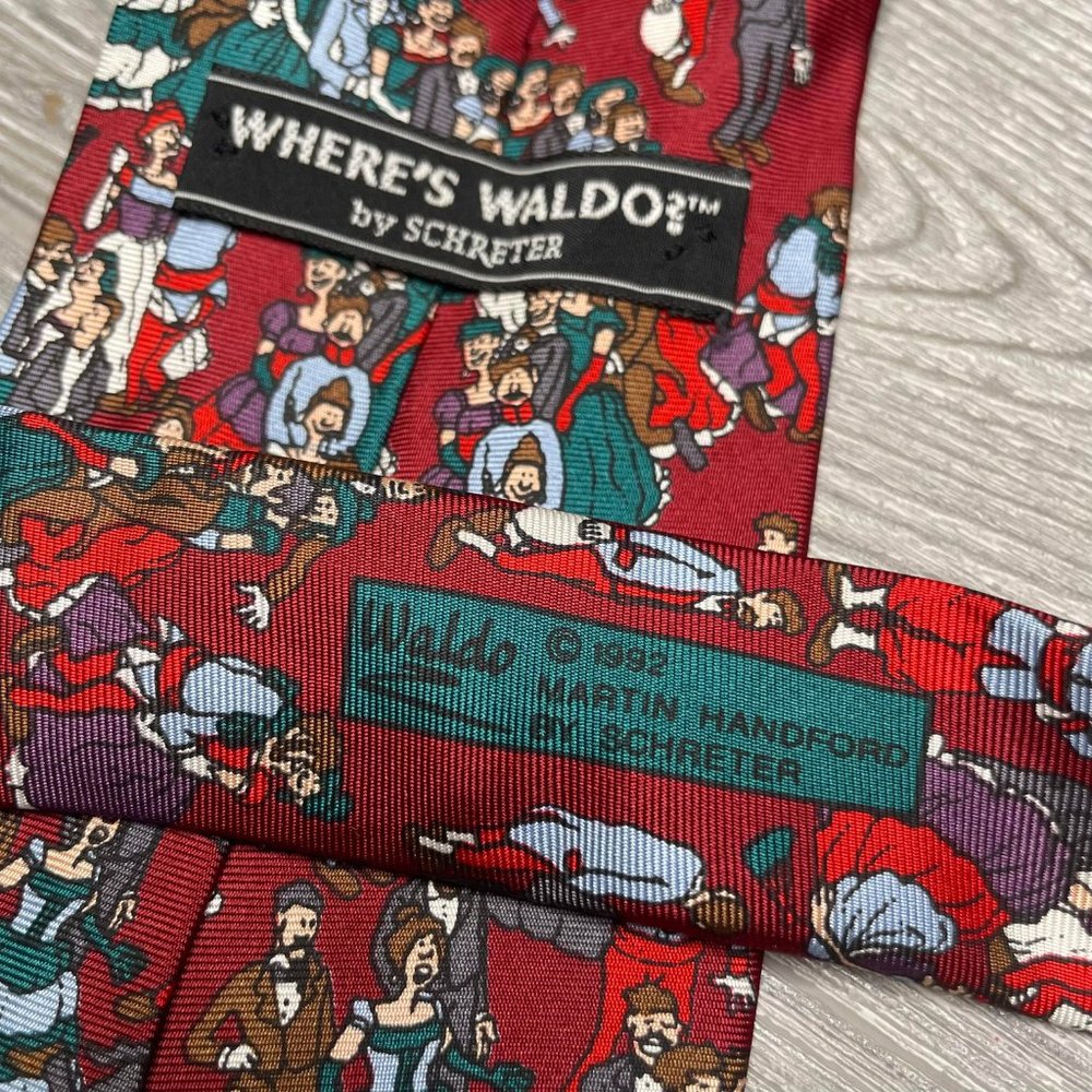 Where's Waldo Silk Dance Scene Neck Tie. Fun Wacky Wh… - Gem